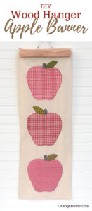 DIY Fall Apple Banner with Wood Hanger - Free Pattern - Orange Bettie