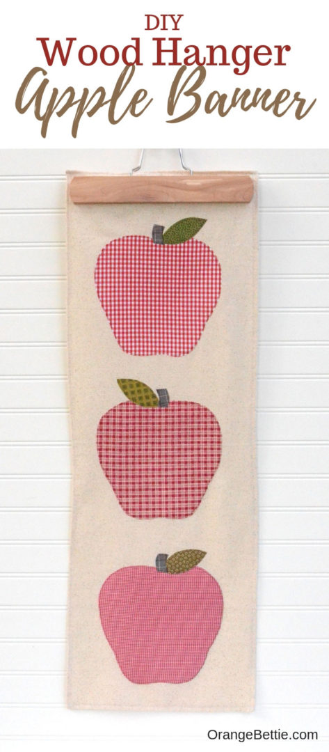 DIY Fall Apple Banner with Wood Hanger - Free Pattern - Orange Bettie