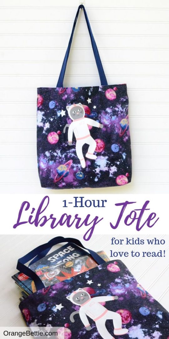 1-Hour Library Tote - Easy Sewing Tutorial - Orange Bettie